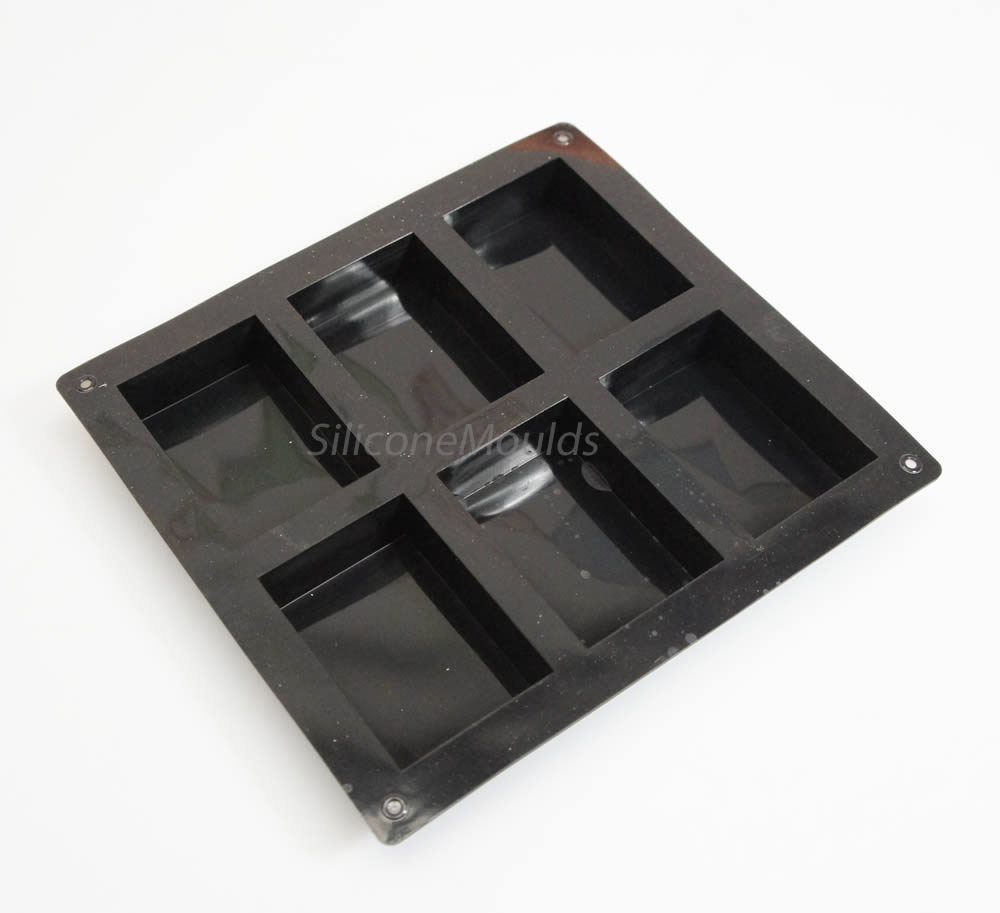 6 cell Rectangular Bar Silicone Mould (100ml volume) - Ideal Soap ...