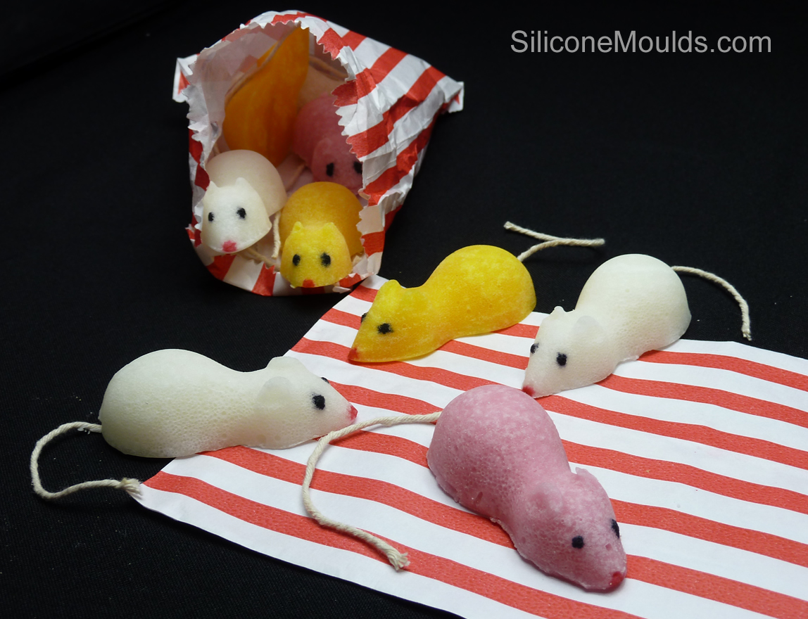 6 cell Sugar Mouse / Chocolate Mice Silicone Baking Mould Silicone Moulds