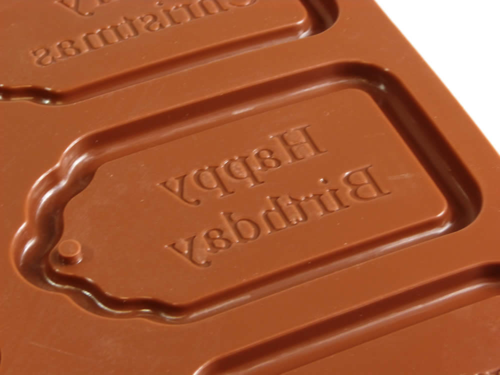 6 cell Large Size Edible Gift Tags - Silicone Chocolate Mould ...